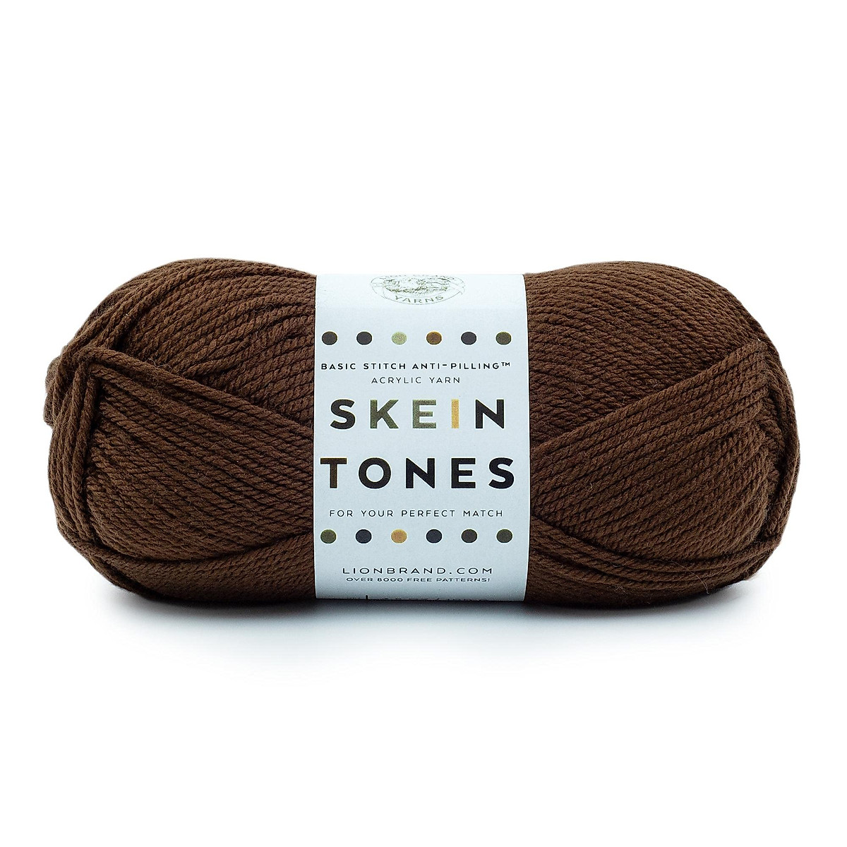 Lion Brand Yarn Basic Stitch (“Skein Tones”) Anti-Pilling Knitting Yarn, Yarn for Crocheting, 1-Pack, Cocoa