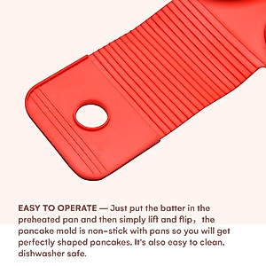 Kitchtic Silicone Pancake Molds - Mini Shaper Pancakes, Non-Stick & Easy Release - Safe for Oven, Microwave & Dishwasher - Kitchen Baking Accessories - Fun And Unique Shapes