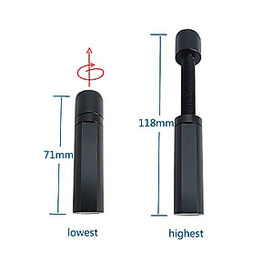 HFEIX Graphics Card Bracket, VGA Support Column Height Adjustable Aluminum Alloy Black 1 Set