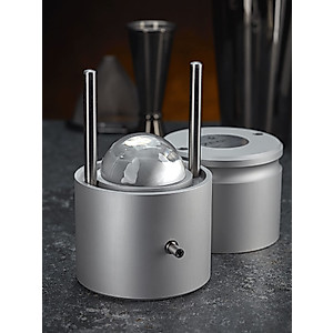 ICE BALL PRESS For Perfect Cocktails. creating crystal-clear BALLS 55mm. your home bar., Silver
