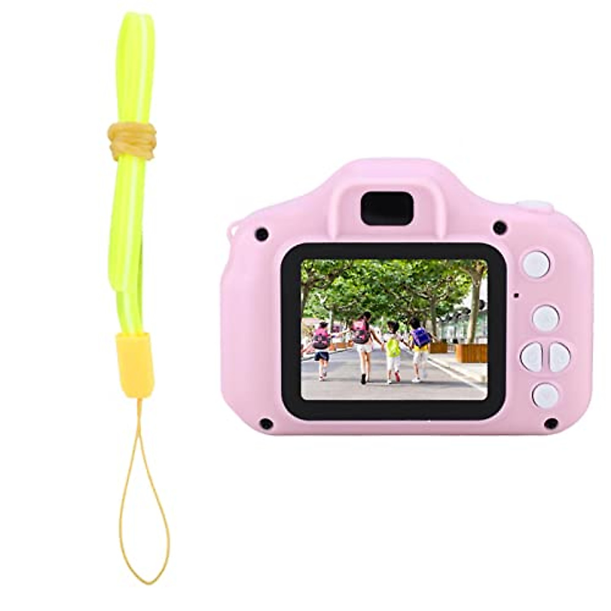 Mxzzand Kid Video Camera Mini Portable 2.0 inch IPS Color Screen Children's Digital Camera Gifts HD 1080P Camera (Pink)