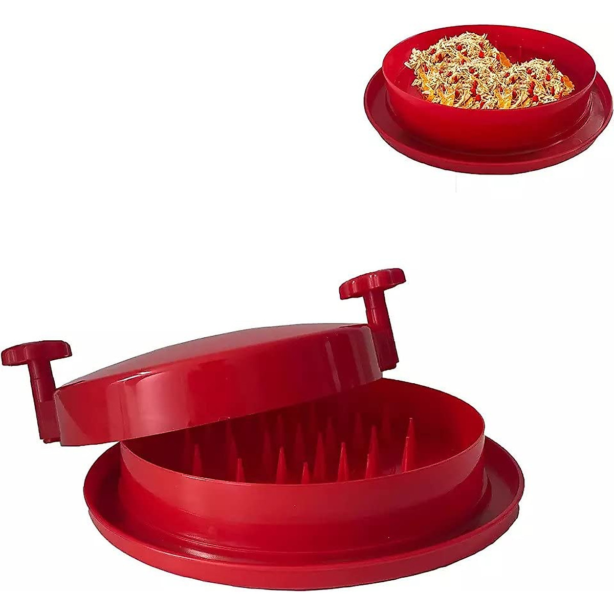 MY DEVELOPMENT Chicken Shredder Tool Twister with Handles | Non-Skid Base Chicken Shredder Machine | Shredder Machine for Beef, Pork and Chicken Meat | Shredder Gadget for Kitchen – Red