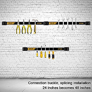 Petgin Magnetic Tool Holder 24 Inch 3 Pack Heavy Duty Magnet Tool Bar Strip Rack Wall Mount for Tool Box Organizers and Storage (With Buckle,Splicing Installation