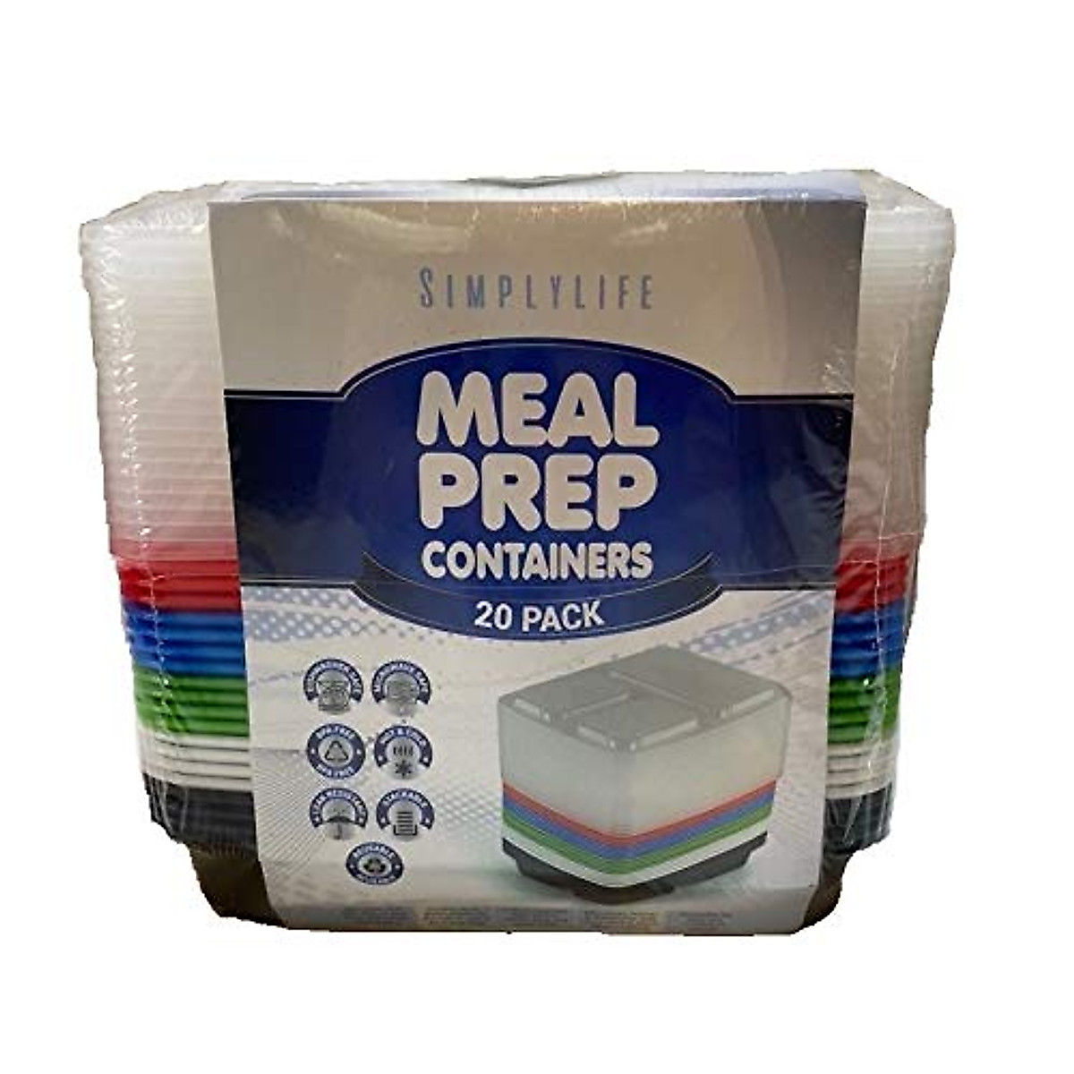Simply Life New 3 Compartment Meal Prep Containers (20 Pack)