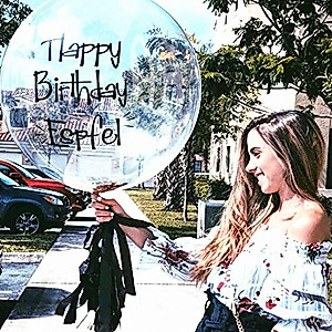 Bobo Balloons 25 Packs, 24 Inch Helium Style Transparent Bubble Bobo Balloons for LED Light Up Balloons, Gifts for Christmas,Wedding,Birthday Party Decorations (LED String Not Included) (25 PCS)1