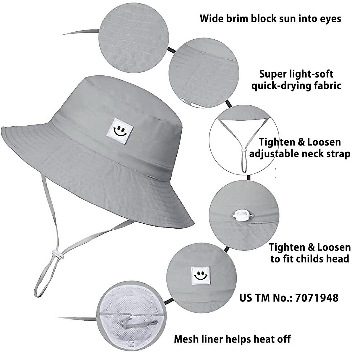 Vashion Baby Bucket Hats 6-12-24 Months UPF50+ Baby Sun Hats 2Pack