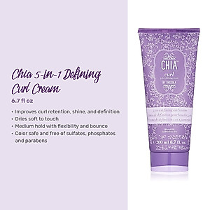 Trissola Chia Curl 5-in-1 Defining Cream - Hydrating Leave-In Curl Cream (6.7 oz)