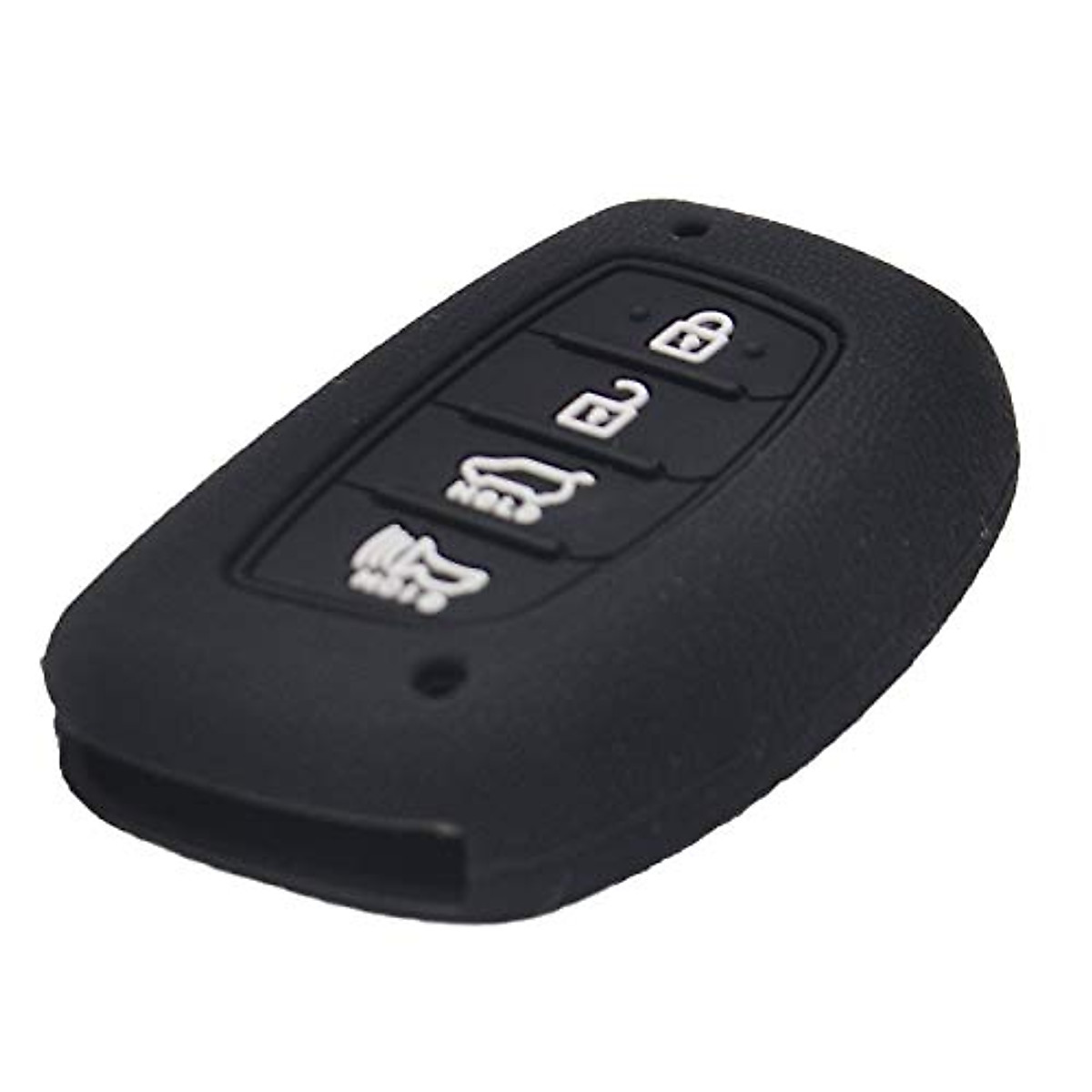 WEIBISS 2 Pack 4 Buttons Protective Rubber Smart Key Fob Shell Remote Cover Case Protector Wallet Keyless Jacket for Hyundai 2018 2017 2016 Tucson Elantra Sonata, Black Red