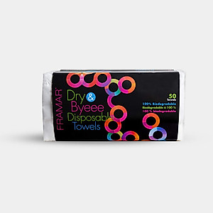 FRAMAR Disposable Towels for Salon, Hair Towels for Women, Salon Towels Bleach Safe White Spa Towels for Hair Drying Towel, White Towels Bulk, White Gym Towels Pack – 50 Pack Disposable Towel