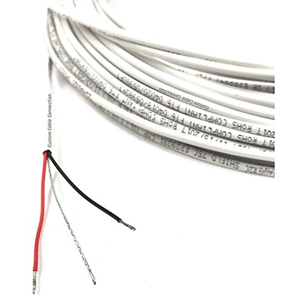 3 Foot 3.5mm (1/8 inch) Stereo Male to Blunt Plenum CL3P Cable by Custom Cable Connection