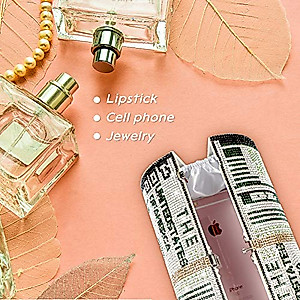 GripIt Rhinestone Money Bag Purse Crystal Clutch Purse with Chain Sparkling Charm Women Purse Evening Handbag Holiday Gift,Green