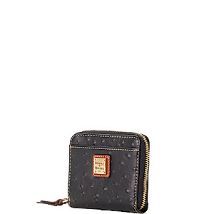Dooney & Bourke Wallet, Ostrich Small Zip Around Wallet - Black