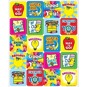 Carson Dellosa 120 Motivational Stickers for Kids, 6 Sheets of Incentives with Stars and Positive Affirmations for Prizes, Reward Chart, School Supplies for Teachers, Classroom Must Haves