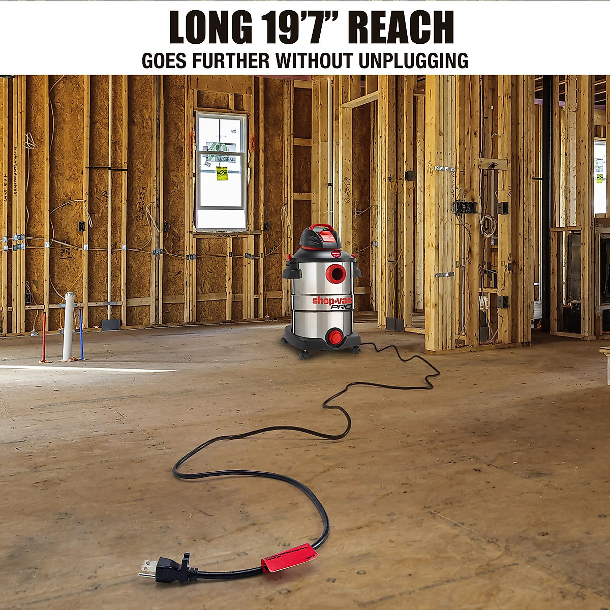 Shop-Vac 12 Gallon 6.0 Peak HP Wet/Dry Vacuum, Stainless Steel Tank, 3 in 1 Function Portable Shop Vacuum with Attachments, Drain Port, Ideal for Jobsite, Garage & Workshop. 5926211