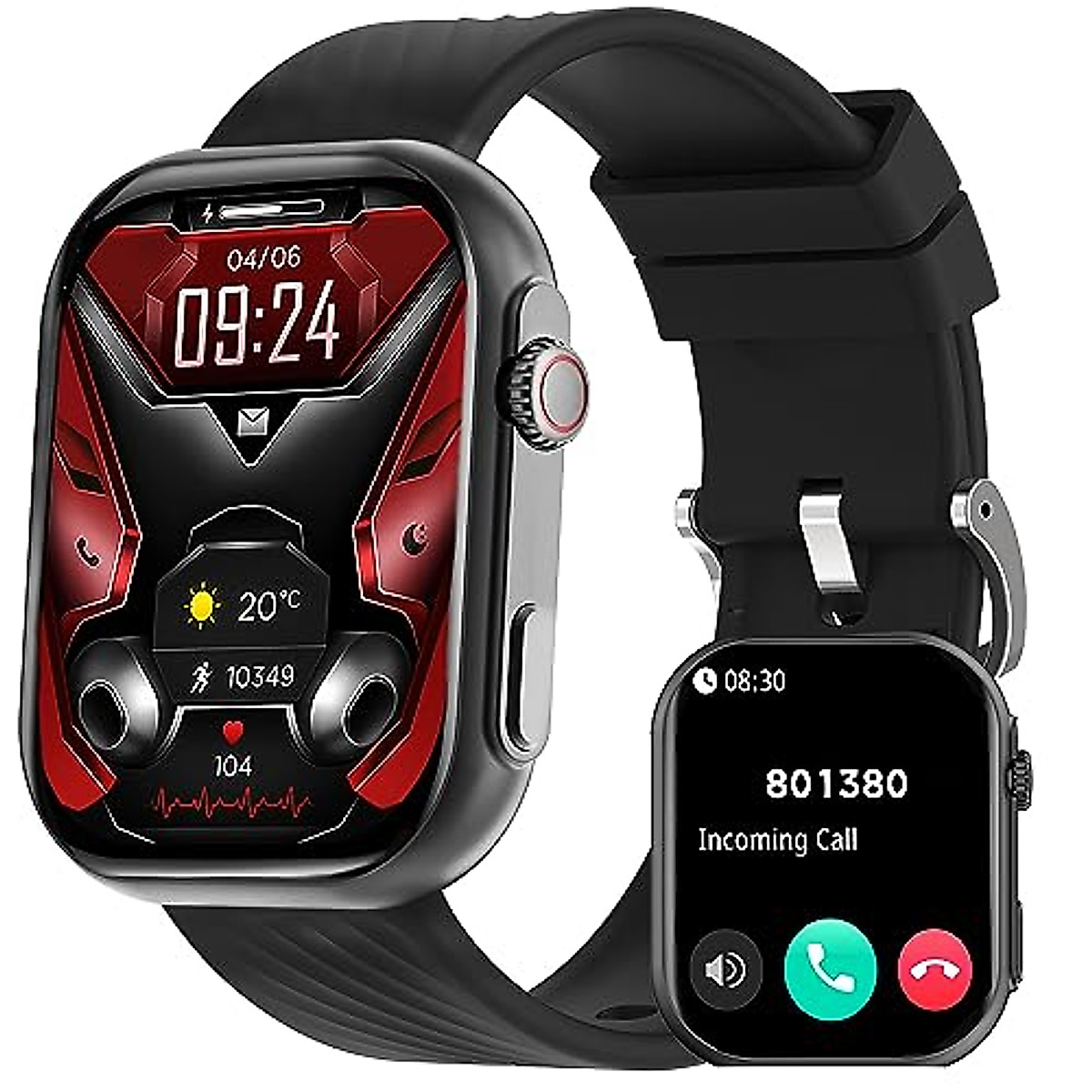 Amazpro 2.01" Smart Watch for Men (Answer/Make Call) Fitness Tracker 100+ Sports Modes, Fitness Tracker with Heart Rate Monitor, Sleep, Blood Oxygen Smart Watches for iPhone Android Samsung(Black)