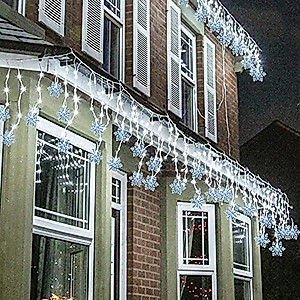 Dazzle Bright 360 LED Icicle String Lights + 6.5 FT 20 LED Pine Cone Christmas String Lights