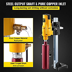 Happybuy 8 Inch/205MM Diamond Core Drilling Machine 3980W Diamond Core Drill Rig with Stand and Drill Bits,Wet Dry Core Drill Rig for Diamond Concrete Drilling Boring (Drill Bit Diameter: 4.25"/108MM)