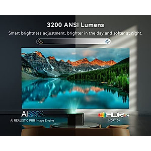 Dangbei Mars Pro 4K Projector, 3200 ANSI Lumens Laser DLP Projector with Android 4GB+128G, 2*10W HiFi Speakers, Auto Keystone Auto Focus HDR10 Home Theater