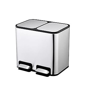 MFCHY Tall Silent Storage Square Trash Waste Bin Recycling Outdoor Kitchen Accessories Garbage Bin