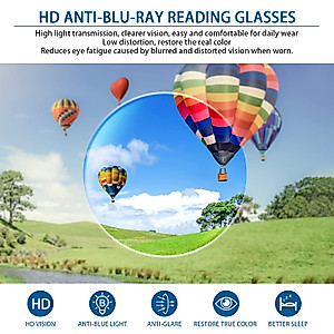 BONCAMOR Progressive Multifocus Reading Glasses Men Women 3 Pack Anti Blue Light Eyestrain Quality Computer Readers (3 Black, 1.50)