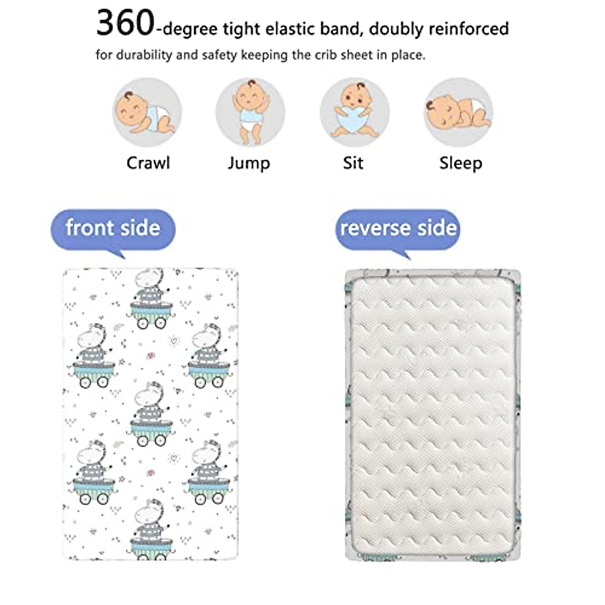 Star Themed Fitted Mini Crib Sheets,Portable Mini Crib Sheets Soft Toddler Mattress Sheet Fitted-Baby Sheet for Boys Girls,24“ x38“,Multicolor