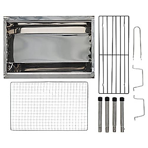 Neature Portable Charcoal Grill for Camping - 8.5in Tall BBQ Grill with Charcoal Fuel for Campsite or Backyard