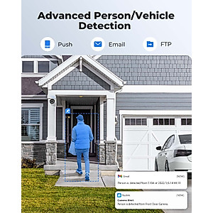 REOLINK PoE Outdoor Home Security Cameras, 5MP Surveillance IP Cameras, Smart Human/Vehicle Detection, Timelapse, 100ft Night Vision, Up to 256GB SD Card, 2X RLC-510A White Bundle 2X RLC-510A-Black