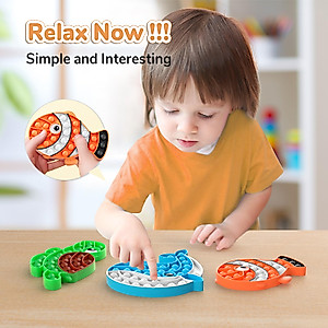 3 Pack Push Bubble Fidget Sensory Toys, Sensory Fidget Poppers Push Bubble Toy, Silicone Squeeze Autism Anxiety Stress Relief Popping Toys for Kids