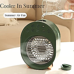 Portable Air Conditioner Fan, Mini Evaporative Air Cooler Fan with 3 Wind Speeds, USB Air Cooler with Colorful Night Lights for Room Camping Car Office (White)