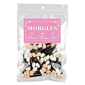 MORGLES Eyeshadow Applicators, 50pcs Eyeshadow Brush 2.4 Inch Eye Shadow Applicator Sticks Double Sided, Makeup Applicator for Women Girls, Black