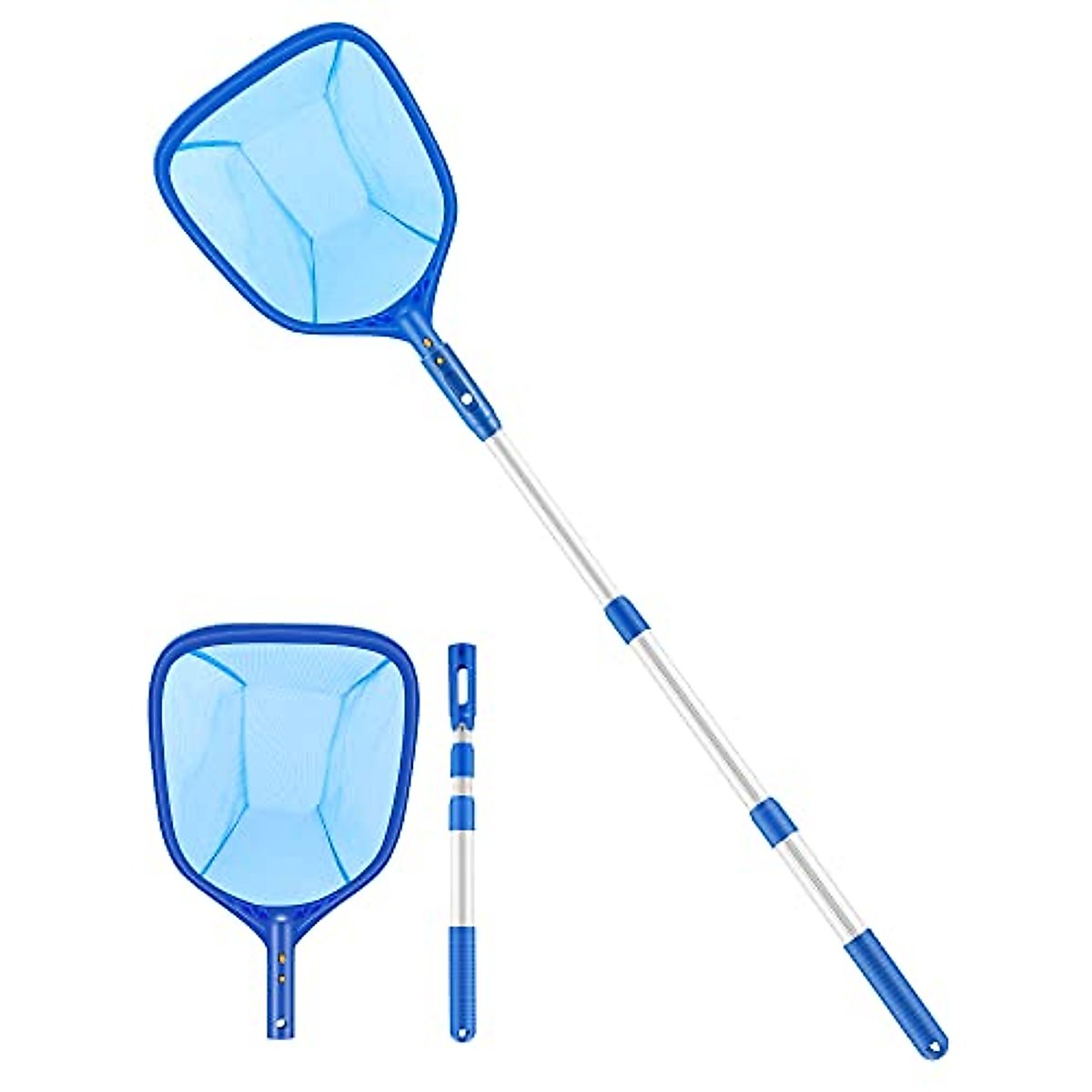 Mowend Pool Net, Pool Skimmer Net with 17.28-34.8" Telescopic Pole, 3 Section Pole, Pool Net for Cleaning, Including EZ-Clip, Pool Skimmer for Hot Tub, Spas, Pond and Inflatable Hot Tub
