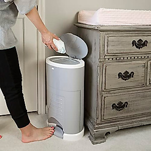 Dekor Plus Hands-Free Diaper Pail | Gray | Easiest to Use | Just Step – Drop – Done | Doesn’t Absorb Odors | 20 Second Bag Change | Most Economical Refill System |Great for Cloth Diapers