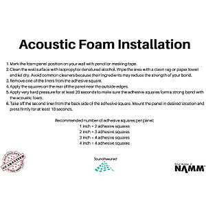 Mounting Tape for Acoustic Soundproofing Foam - Double Sided Adhesive Squares for Easy Installation