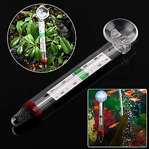 10-Pack Aquarium Floating Thermometer Accurate Fish for Tank Thermometers with Suction Cup 0-40℃ 40-100℉ Temperature Aquarium Fish Tank Digital Scale Stick On Thermostat Thermometer Strip Display