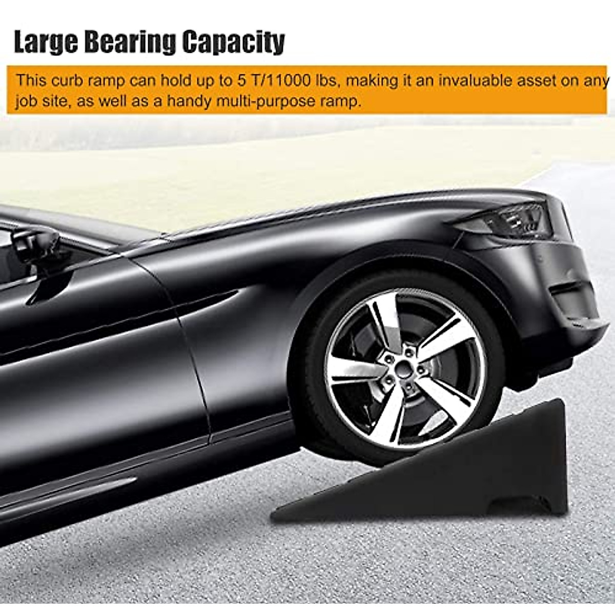 Threshold Ramp, Rubber Ramps for Wheelchairs/Driveway/Scooters, 4/5/6inch Rise Heavy Duty Curb Ramp Threshold Ramps for Garage Garden Parking Lots (Size : 14cm/5.5in)