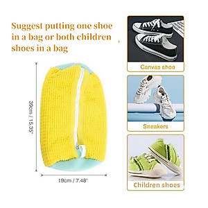 Shoe Bag For Washing Machine,Laundry Bag for Shoes,JIAOYUNLILI Shoe Laundry Bag for Washer and Dryer (Yellow 2pcs)