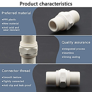 5 PCS 1/2" to 1/2" Male Nylon Pipe Connect Quick Fitting for RO System Water Filter