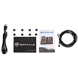 Rockville Pair APM8W 8" 2-Way 500 Watt Powered USB Studio Monitor Speakers+Pads