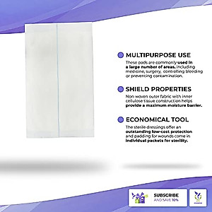 Dukal Abdominal Pads. Pack of 25 Non-Sterile ABD Pads 12" x 16". Highly Absorbent Pads for Wound Padding and Protection. Wound Dressing with Sealed Edges, 5945