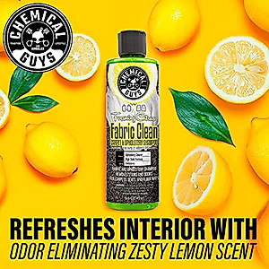 Chemical Guys CWS203 - HOL315 Foaming Citrus Fabric Clean, Easy-to-Use Drill Brush Carpet & Upholstery Fabric Cleaning Kit (Car Carpets, Seats & Floor Mats), 16 fl oz, Citrus Scent