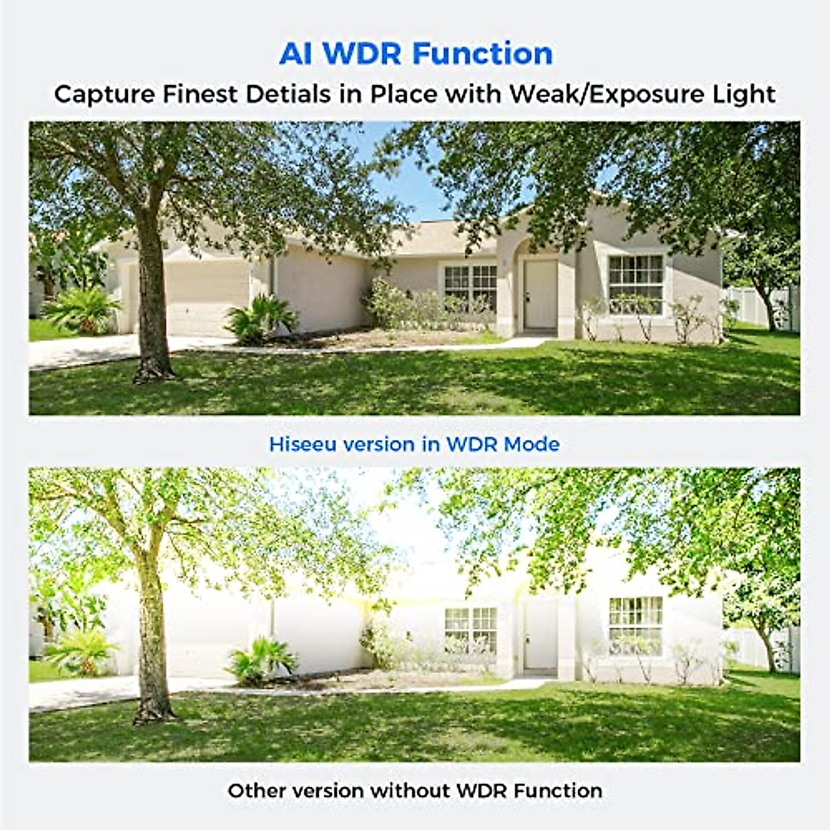 [121°Wide View Angle] Hiseeu 4K Camera PoE Camera,8MP IP Camera Outdoor&Indoor,3840*2160,100ft Night Vision,1-Way Audio, WDR, Human/Vehicle Detect, IP67 Waterproof,Work w/PoE NVR Home Surveillance Kit