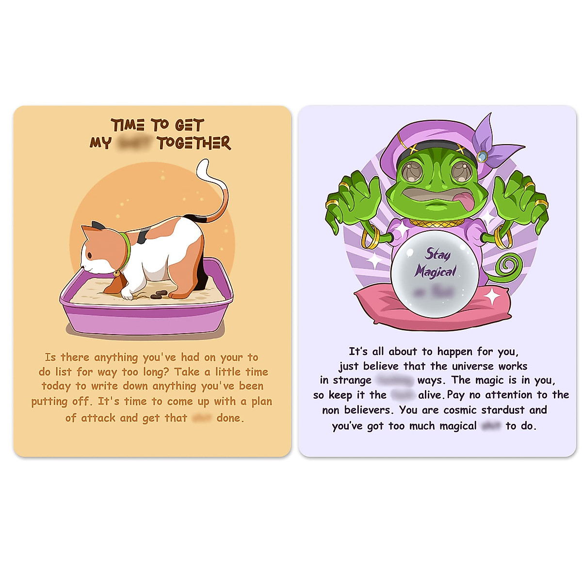 Lacunas Affirmies Profanity Affirmation Cards Deck - Treat Your Fine A** Self - 50 Positive Affirmations for People Who Like to Say F***