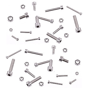 Hilitchi 510-Piece M2 M3 M4 Stainless Steel Hex Socket Head Cap Screws Nuts Assortment Kit with Box - 304 Stainless Steel