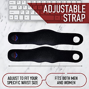 EXPOPROX-Wearable Wrist Rest Pads, 2 Pc. Set, Ergonomic Mouse and Keyboard Support Cushions to Reduce Joint Stress, Tension, and Carpal Tunnel Pain, Adjustable Fit with Padded Comfort