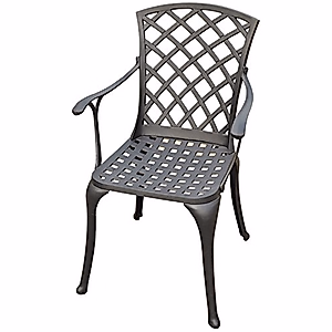 Crosley Furniture Sedona Solid-Cast Aluminum Outdoor High-Back Arm Chair, Black