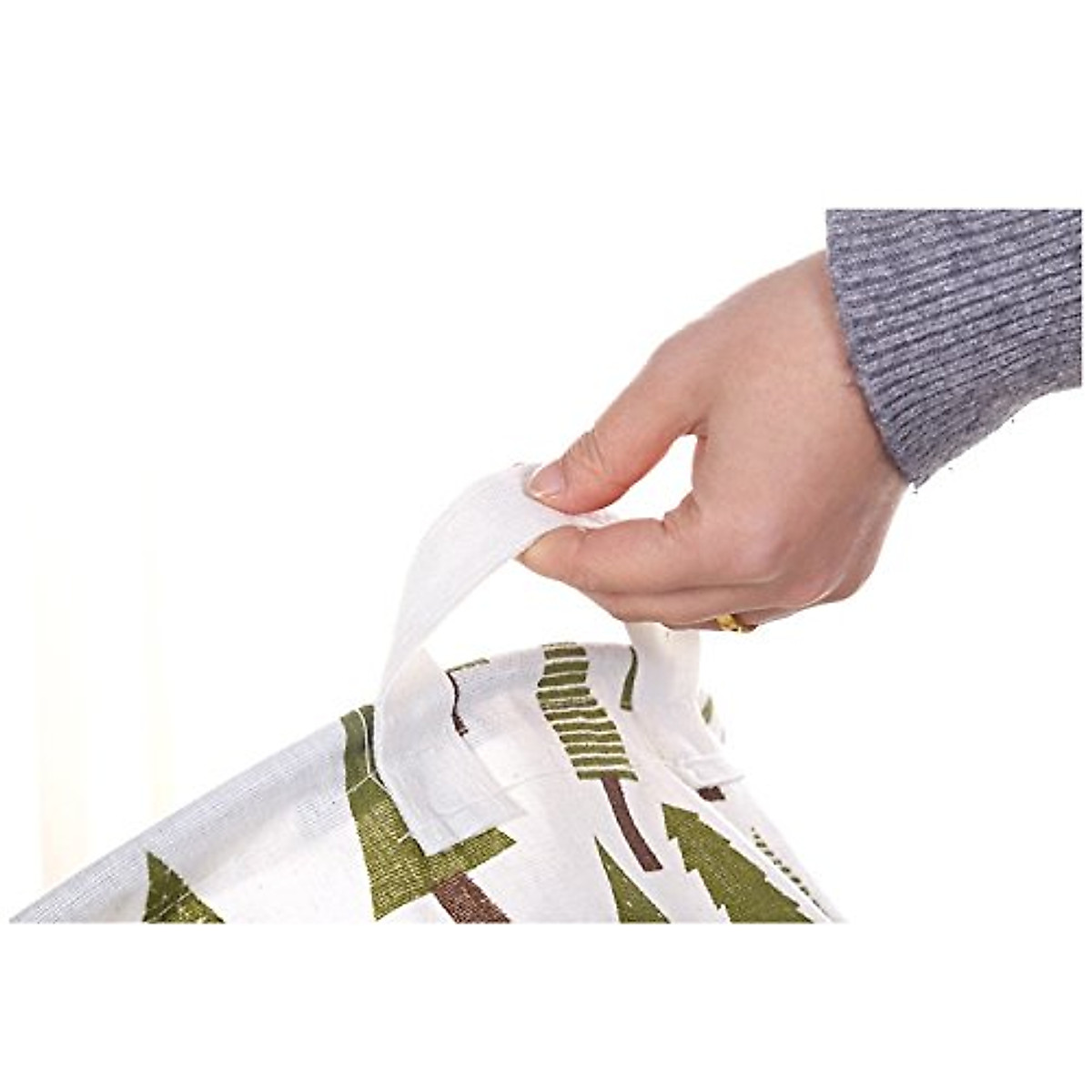 Homele 19.7" Large Laundry Hamper Bucket Waterproof Coating Cotton Laundry Basket Collapsible Washing Basket Canvas Storage Basket Bin Home Nursery Toy Organizer (Tree)