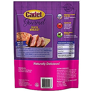 Cadet Gourmet Duck Breast Jerky Dog Treats, Healthy, Long-Lasting High-Protein Training Treats for Small & Large Dogs, 40 oz.
