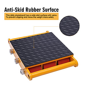 4 Pcs Heavy Duty Machine Dolly Skate Machinery Roller Mover 15t 33000lbs Capacity Cargo Trolley 9 rollen Skates Industrial Machinery Mover Rotating Roller All-steel Construction