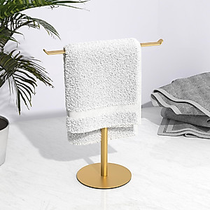 Gold Hand Towel Stand, T-Shape Hand Towel Holder for Bathroom, Display Fingertip Towel Holder Organizer and Bathroom Towel Racks,Kitchen Towel Rack