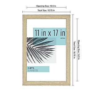 MCS Studio Gallery 11x17 Picture Frame Natural Woodgrain, Rectangle Photo Frame for Photos, Posters & Art Prints (1-Pack)